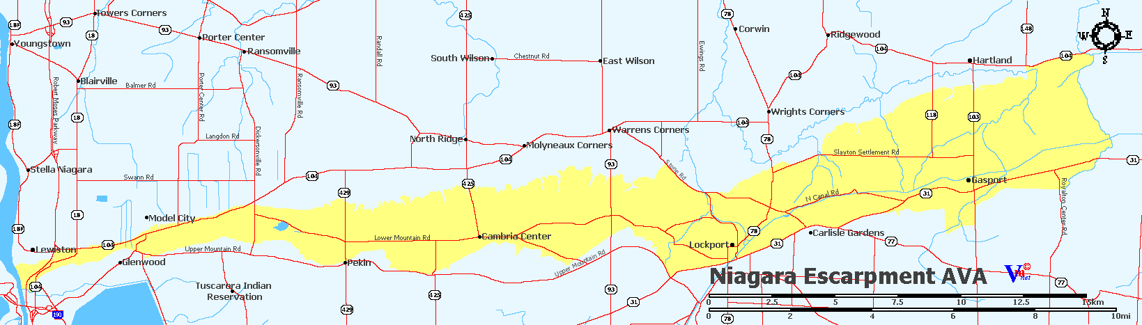 Map of Niagara Escarpment AVA